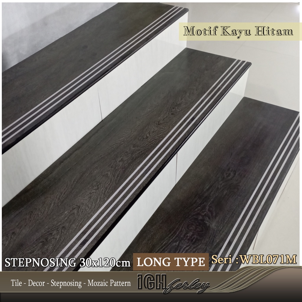 Jual Stepnosing Granit 30x120 / 30x100 / 30X90 Motif Kayu Hitam Matt ...