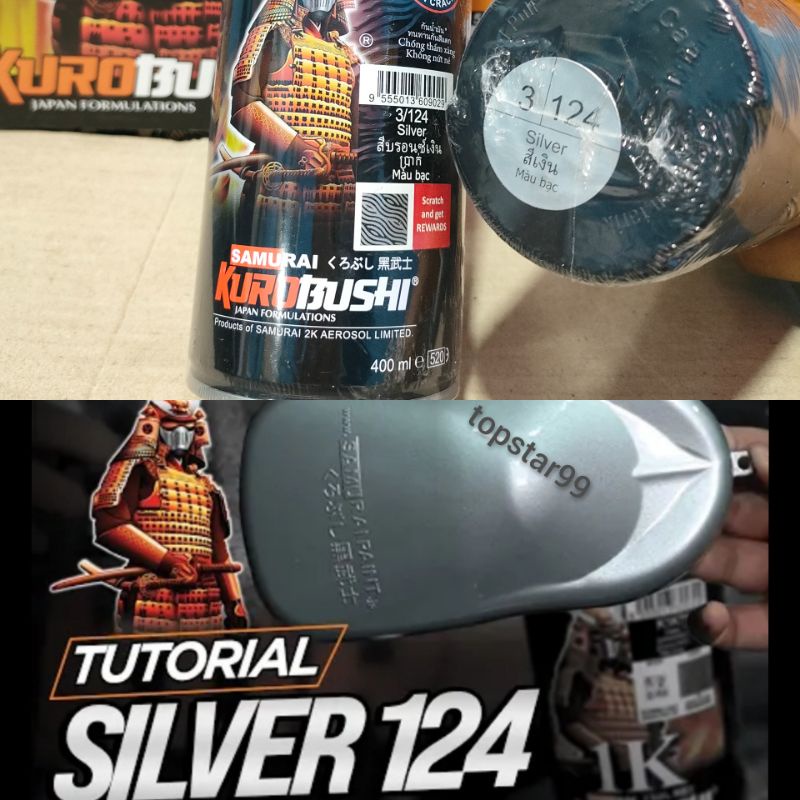 Jual Pilok Pilox Cat Samurai Silver 124 400ml Cat Semprot Samurai Paint ...