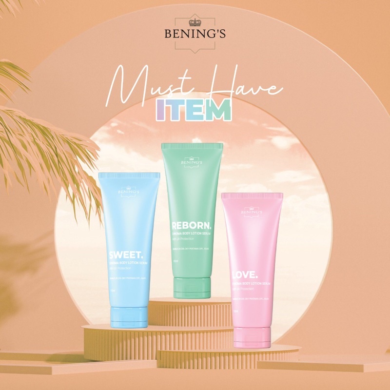 Jual BENING'S CHROMA BODY LOTION 3 in 1 (Lotion,Parfum And Serum ...