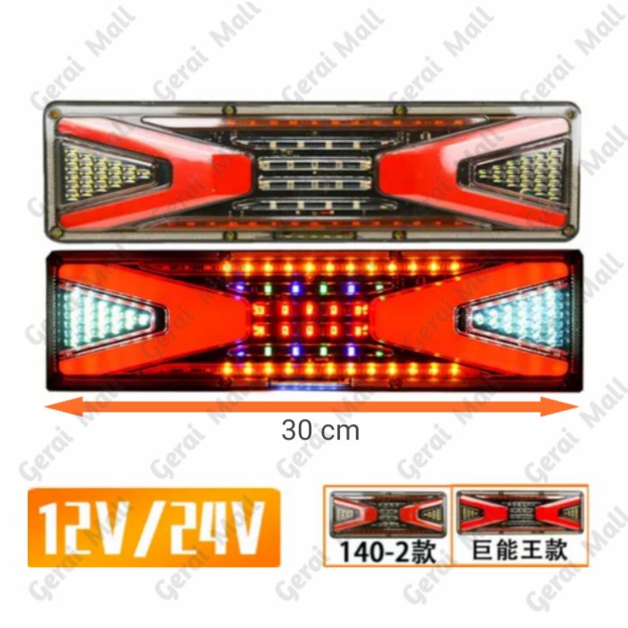 Jual Stop lamp truk mobil pick up L300 grandmax 30 cm 12 24 volt ...