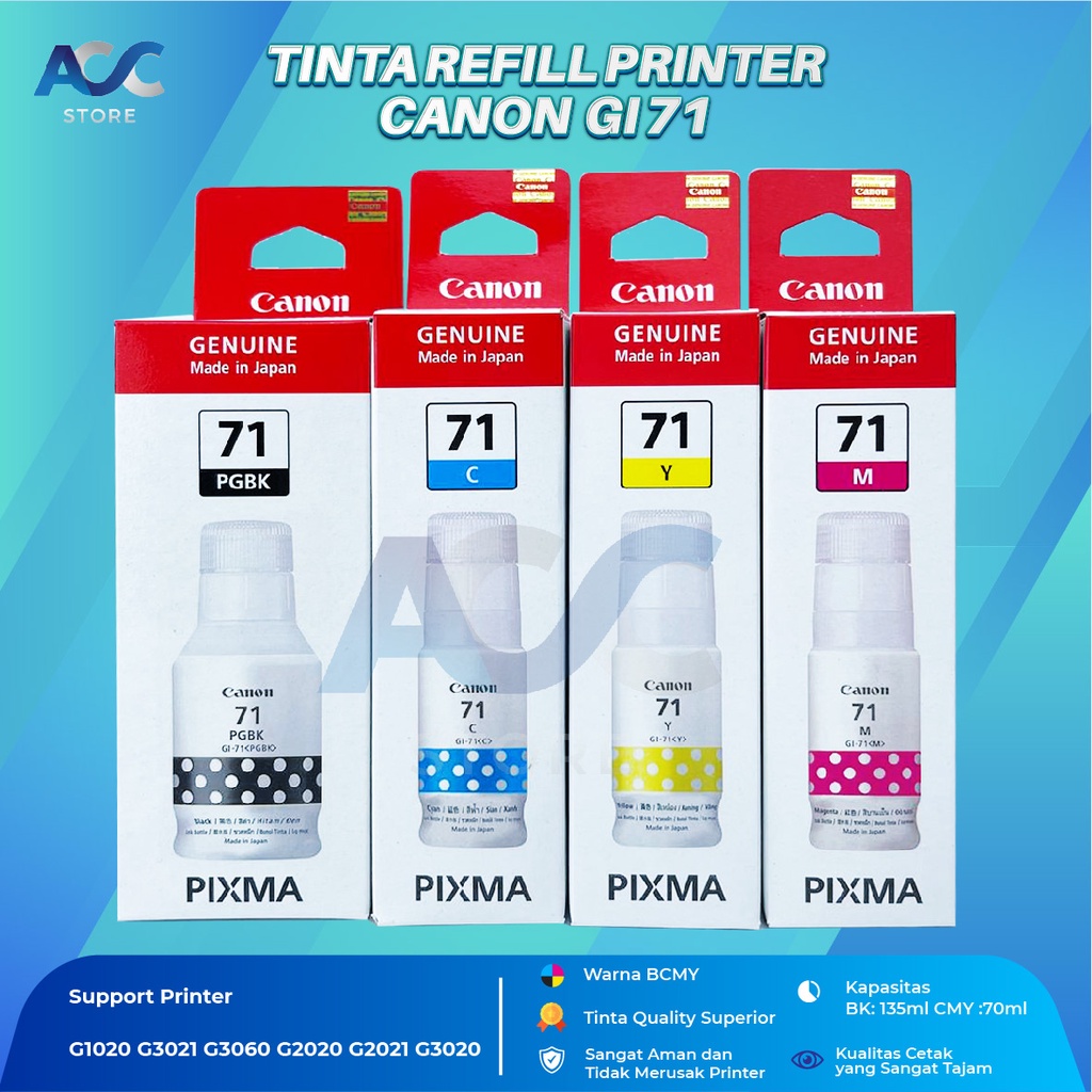 Jual Tinta Canon Gi 71 Isi Ulang Printer G2020 G2021 G2060 G3020 G3021 ...