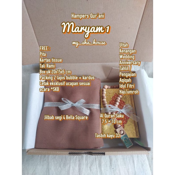 Jual Hampers AL MARYAM kado hadiah gift box muslim souvenir tahlil ...