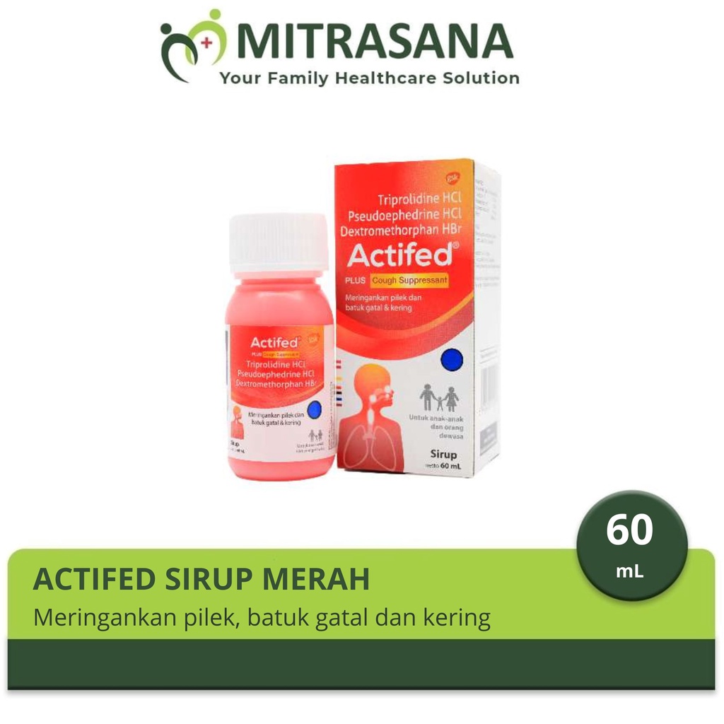 Jual Actifed Sirup Merah 60 mL - Meringankan Pilek Batuk Gatal dan ...