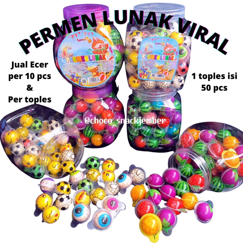 Jual PERMEN LUNAK | BUBBLE GUM | Halal LUVMI MY SWEETY 1 TOPLES ISI 50 ...