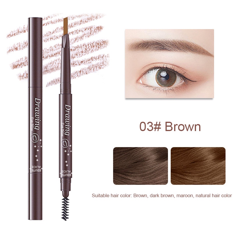 Jual COD&Ready Eyebrow Pensil 2 in 1 Waterproof Alis Drawing Automatic ...