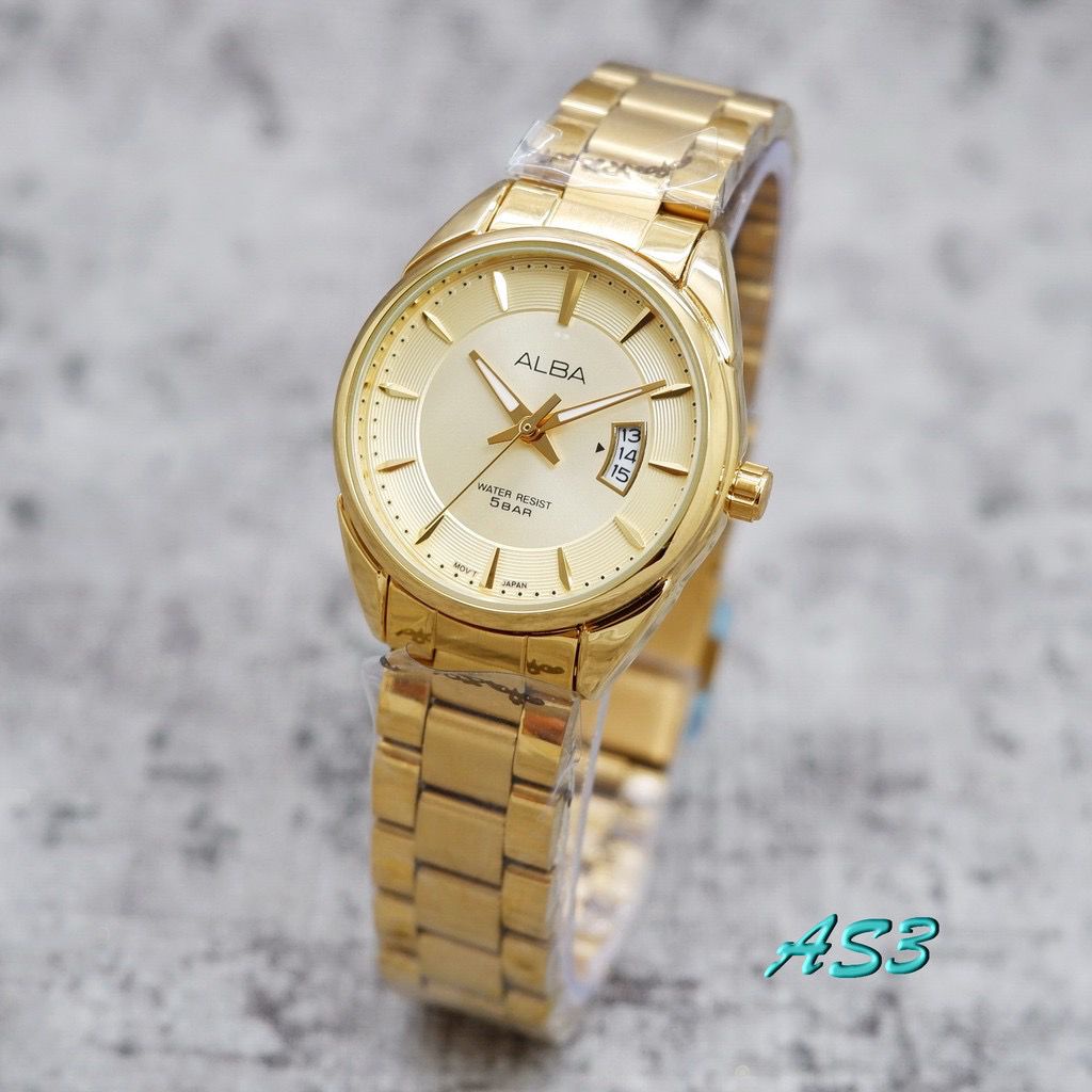 Jual Jam Tangan Wanita Alba 3655KZ Tali Rantai Tanggal Aktif Free Box ...