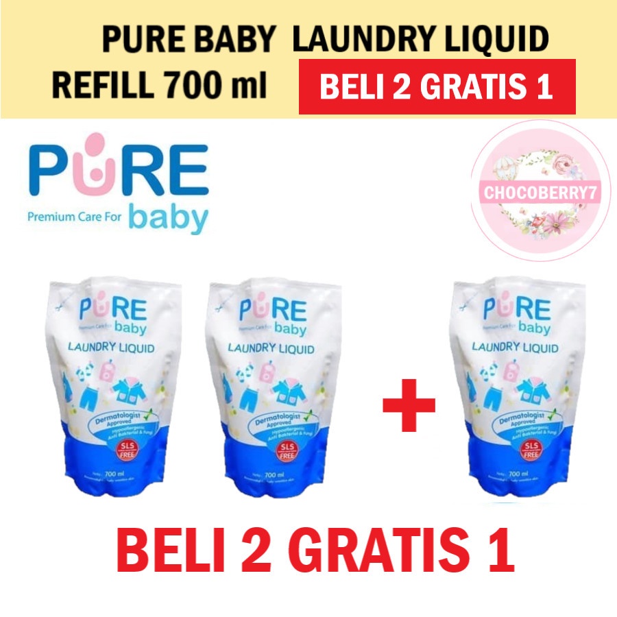 Jual Pure Baby Laundry Liquid Detergent BELI 2 GRATIS 1 700ml 700 ml ...