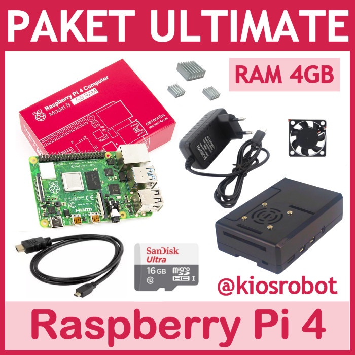 Jual Kpr Paket Lengkap Ultimate Raspberry Pi 4 Ram 4Gb Made In Uk | Shopee Indonesia