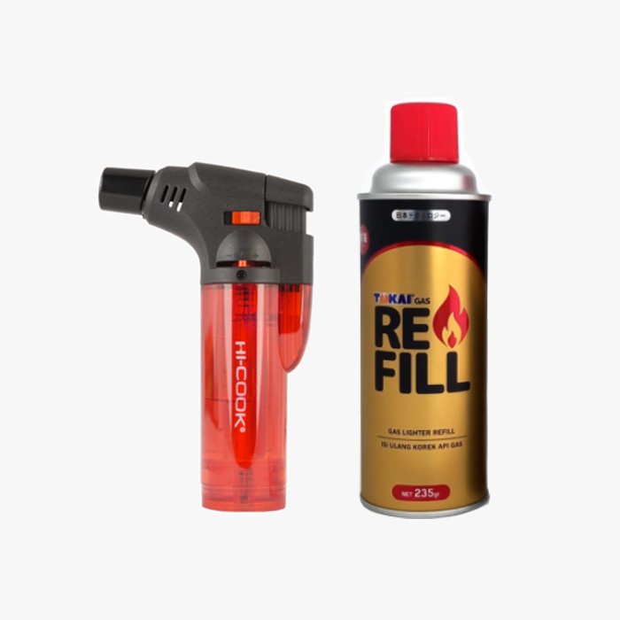 Jual Korek Api Torch Lighter Hi-Cook PLUS isi Gas Tokai 235gr | Shopee ...
