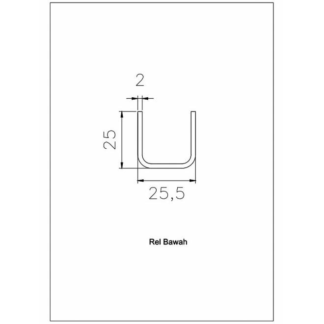 Jual Rel Tikung Bawah Galvanis R60 Pintu Besi Garasi | Shopee Indonesia