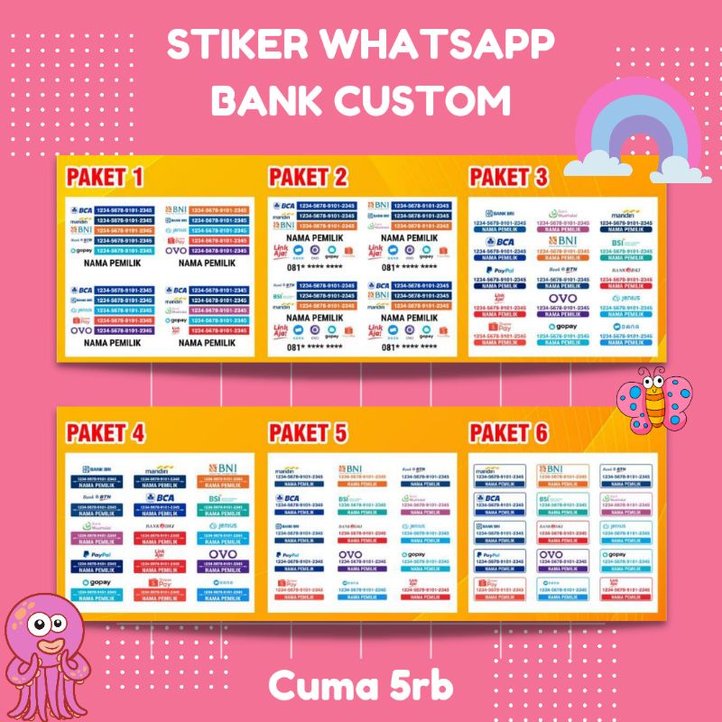 Jual Stiker WhatsApp Bank Custom | Shopee Indonesia