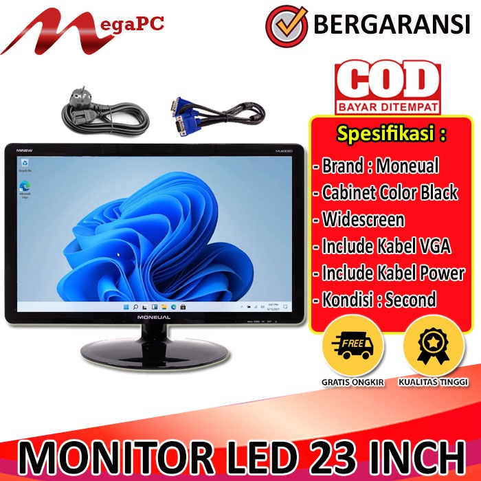 Jual Layar Monitor LED 23 Inch WideScreen Untuk PC / CCTV 23 Inch ...