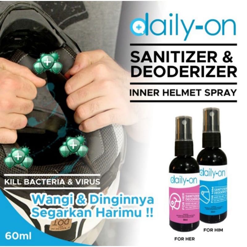 Jual HELMET DEODORIZER DAILY ON UK 60ml (PARFUM HELM) | Shopee Indonesia