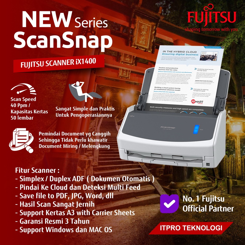 Jual Fujitsu / Ricoh Scanner ScanSnap ix1400 | Shopee Indonesia
