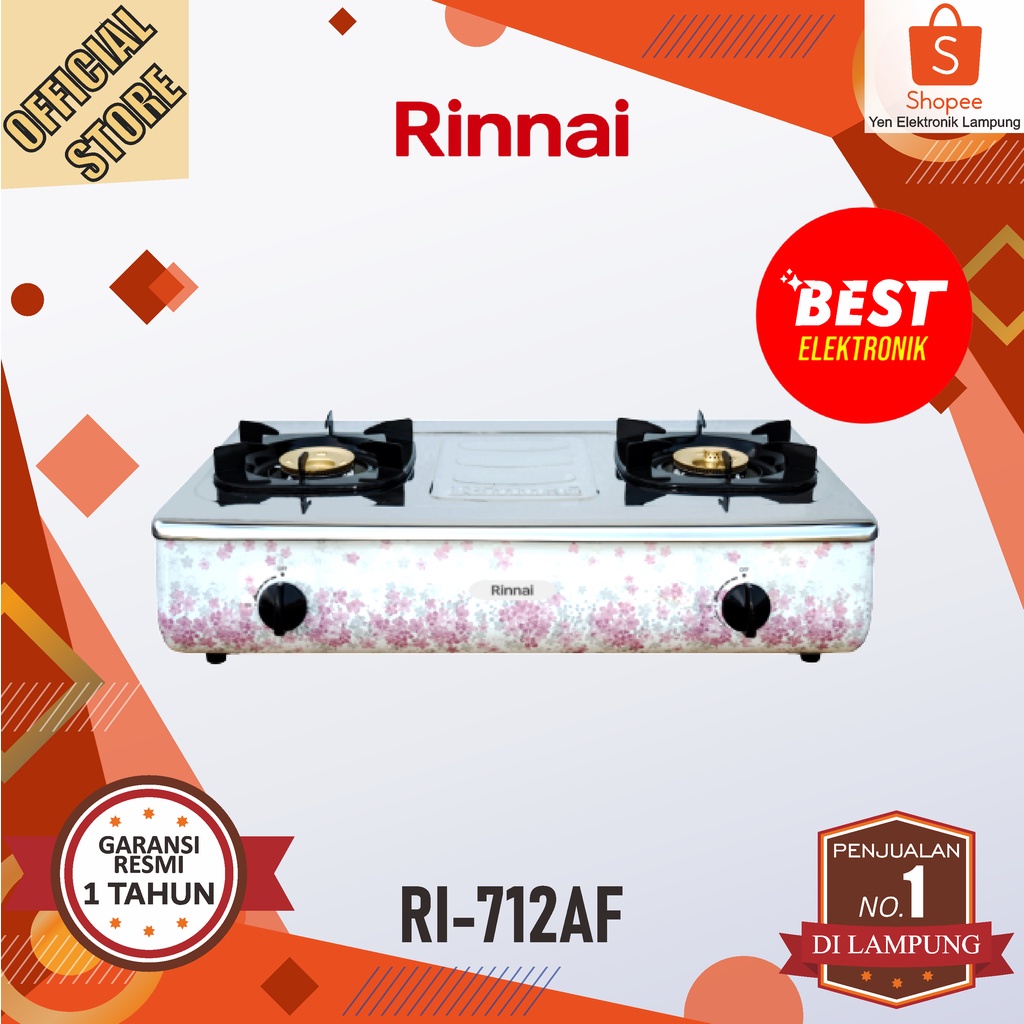 Jual Kompor Gas RINNAI RI 712 AF kompor gas 2 tungku Garansi Resmi ...