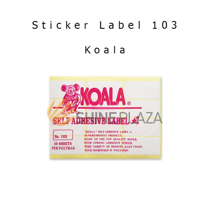 Jual Kertas Stiker Koala Nomor 103 - Label Sticker Paper No 103 Untuk ...