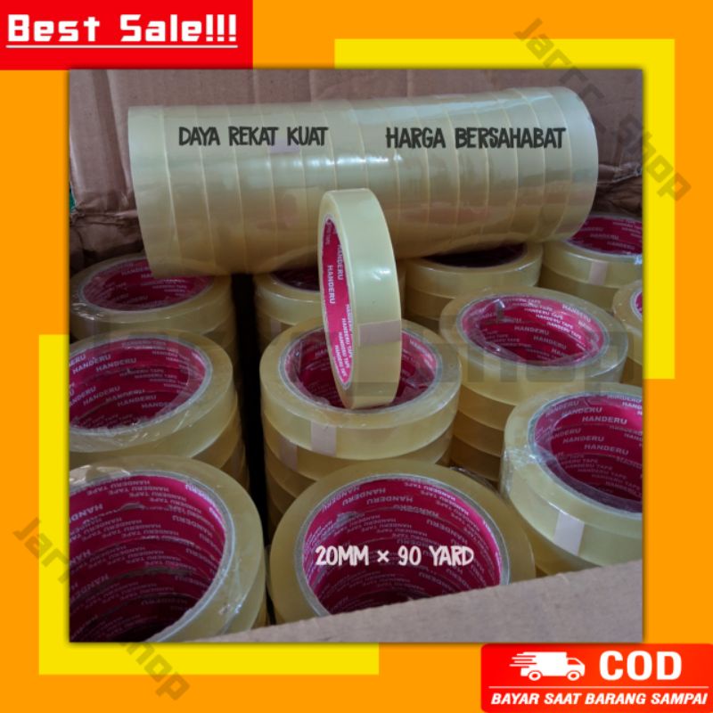 Jual HANDERU TAPE ISOLASI 20MM × 100 YARD LAKBAN SOLATIP, REKAT KUAT ...