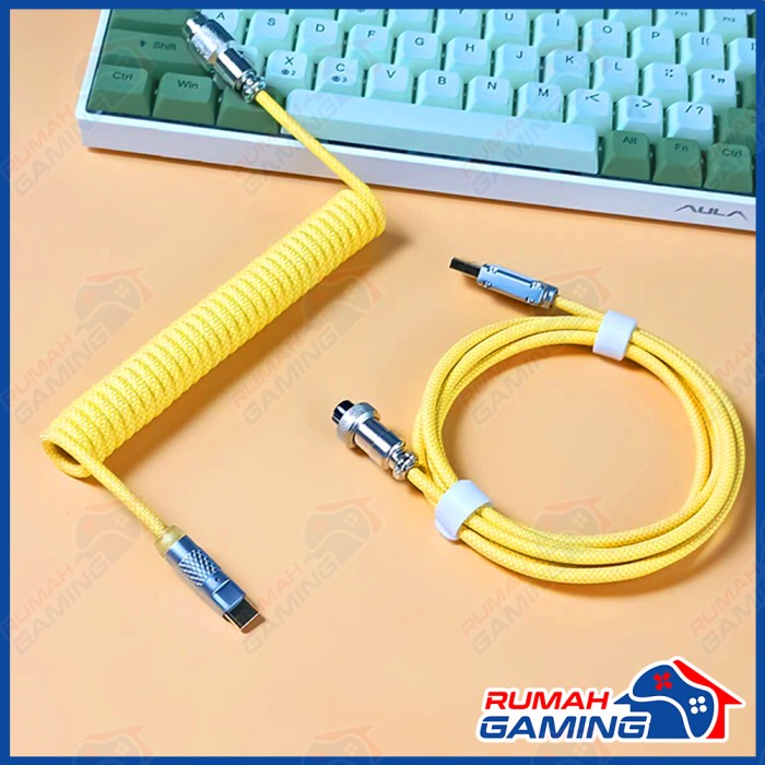 Jual PREMIUM AVIATOR COILED CABLE - MECHANICAL KEYBOARD - YELLOW ...