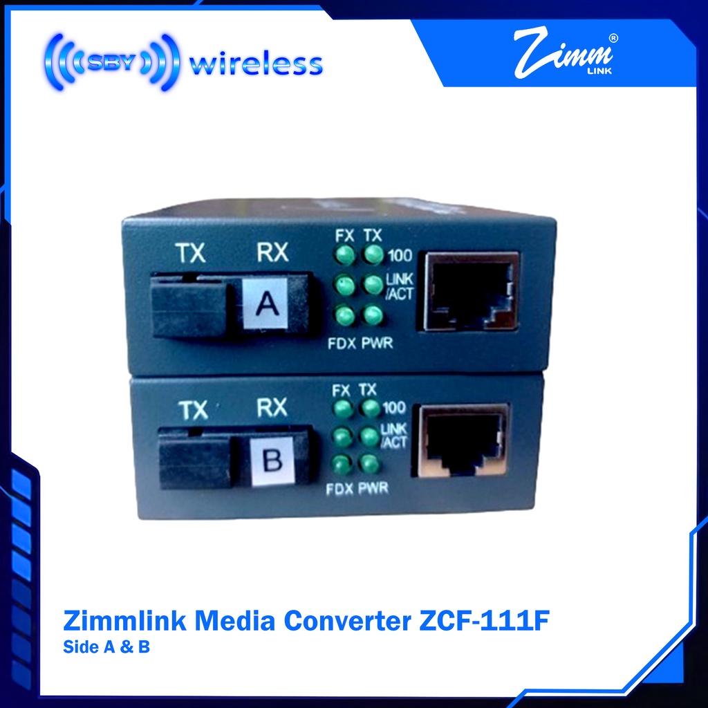 Jual ZCF-111F,Zimm Link Media Converter Fiber Optik To LAN 10/100Mbps ZCF111F WDM Zimmlink ...
