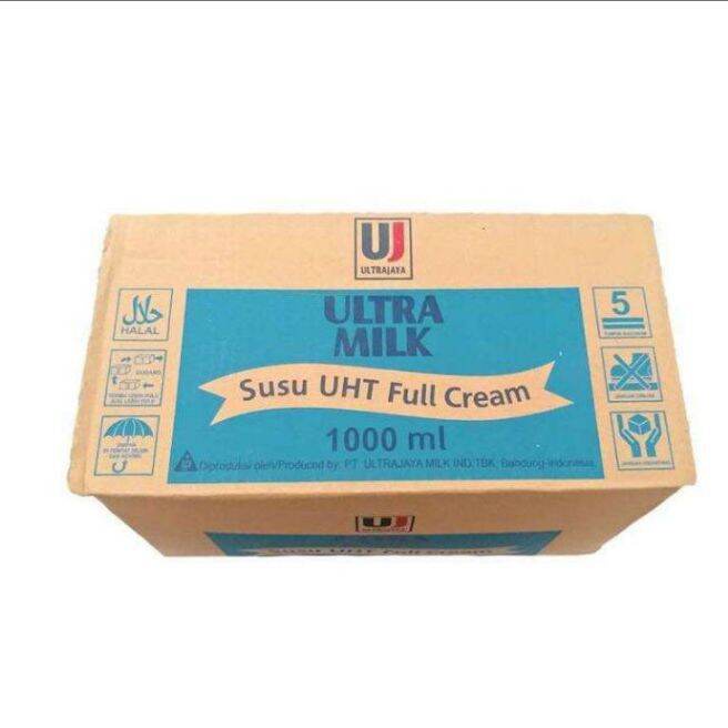 Jual Ultra Milk Plain UHT Full Cream 1000ml (isi 12pcs) DUS | Shopee ...