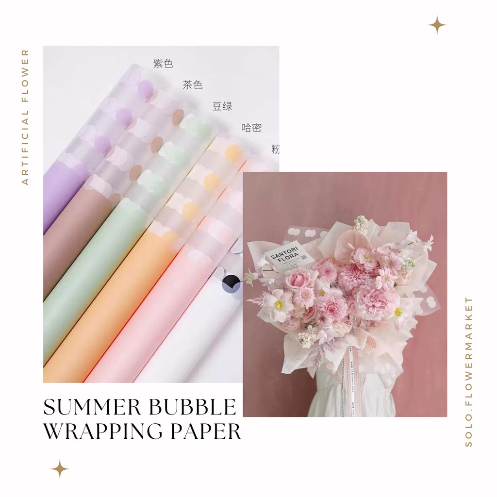 Jual SUMMER BUBBLE FLOWER WRAPPING POLKADOT MINI COLOR CELLOPHANE ...