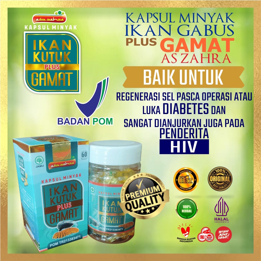 Jual Kapsul Minyak Ikan Kutuk / Gabus Plus Gamat As Zahra Isi 60 Kapsul Asli | Shopee Indonesia