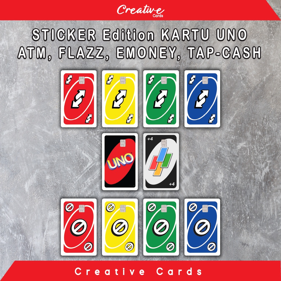 Jual Sticker Kartu Atm Skin Card - Kartu Uno Edition Vinyl + Laminating ...