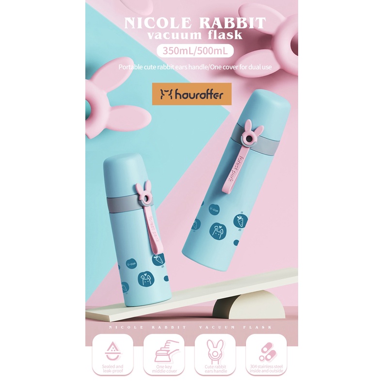 Jual Houroffer Botol MinumThermos J-2291 Nicole Rabbit Vacum Flask ...