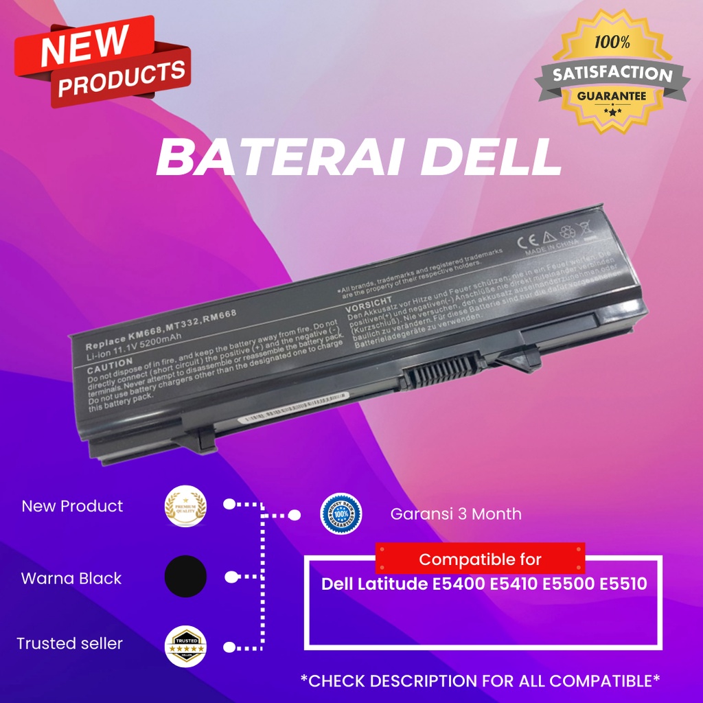 Jual Baterai Laptop DELL Latitude E5400 E5410 E5500 E5510 (6 CELL) | Shopee Indonesia