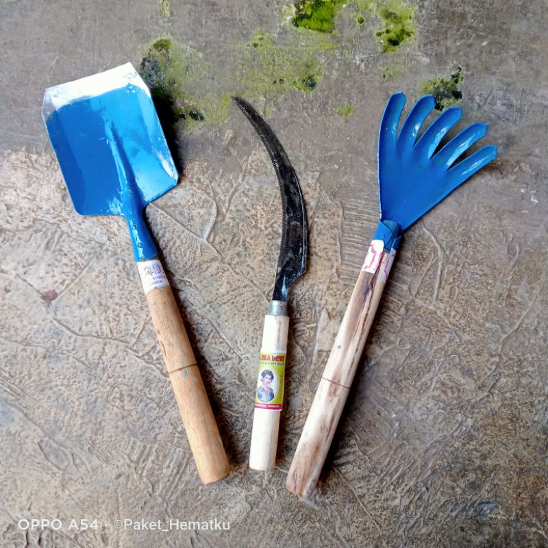 Jual Satu Set Alat Berkebun Sekop Biru Cakar Garuk dan Alat dangir padi ...