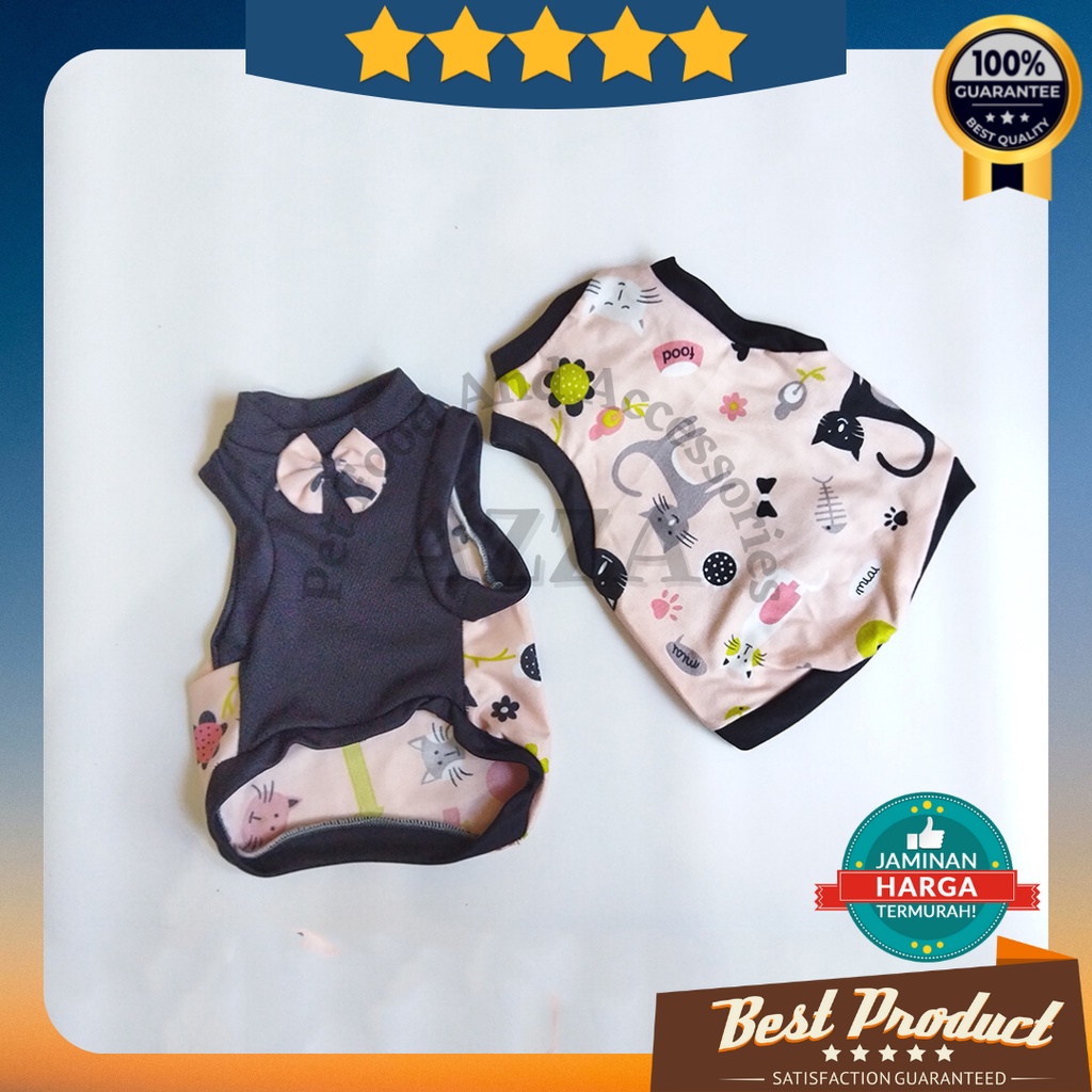 Jual Baju Kaos Kucing Anjing Aneka Motif Model Panjang Terusan Kain ...