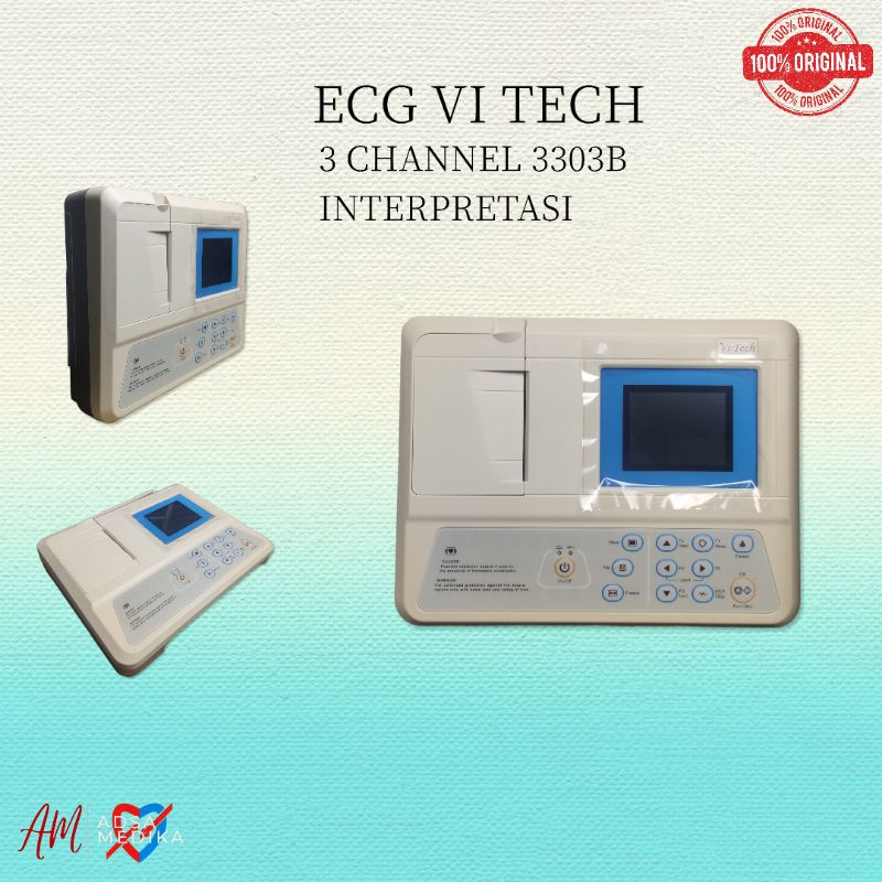 Jual ECG VI TECH 3 CHANNEL / EKG 3 CHANNEL VI tech 3303b interpretasi ...