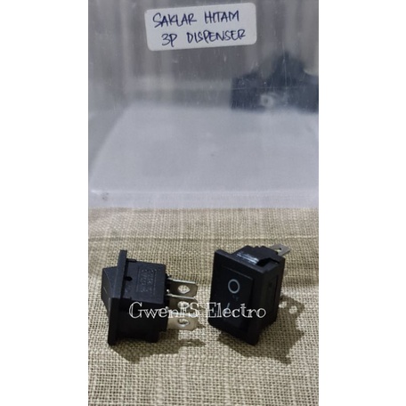 Jual Rocker Saklar Switch ON OFF Dispenser Hitam 2P 3P Switch ON OFF V3 ...