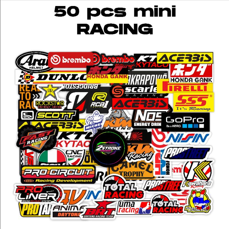 Jual 50PCS STIKER MINI RACING MOTORR KECE PARAH GAMBAR SESUAI BAHAN ...