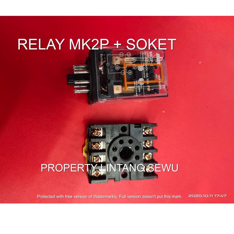 Jual Produk Berkualitas RELAY MK2P 220V AC 8 PIN PLUS SOKET SOCKET ...