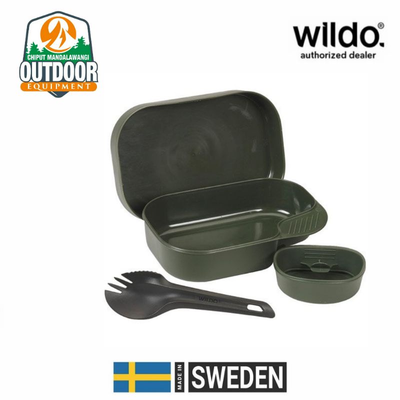 Jual WILDO CAMP-A-BOX LIGHT Tempat Makan Set Gelas Sendok - Olive ...