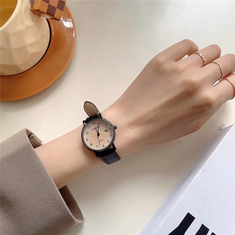 Jual KOOLEY Jam tangan Unisex tanggal aktif simple ala vintage | Shopee ...