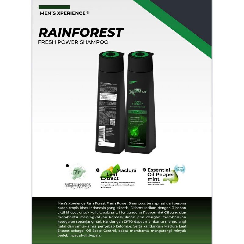 Jual Men's Xperience Rainforest Fresh Power Shampoo 160ml | Shopee ...