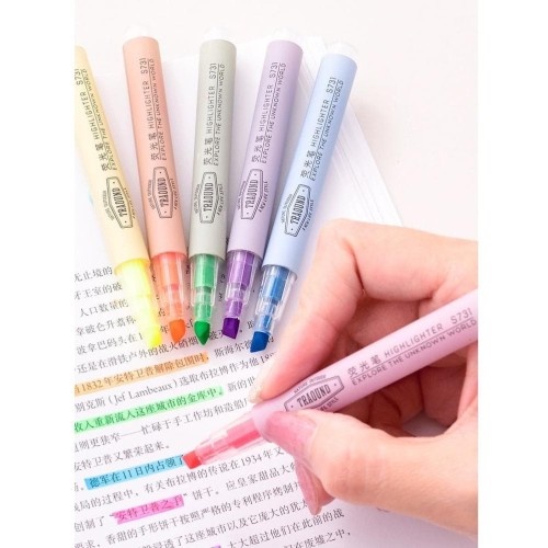 Jual Highlighter Deli 6-Warna Candy, Stabilo desain kepala miring untuk ...