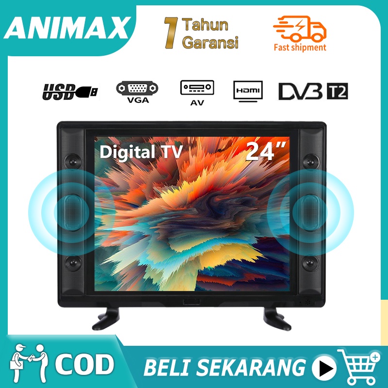 Jual ANIMAX Digital TV LED 24 inch FULL HD Ready Digital Televisi (A24BWIDE) | Shopee Indonesia