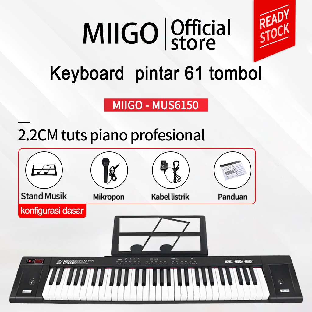 Jual MIIGO Piano Elektronik Multifungsi, Piano 61-Key, Piano Elektronik ...