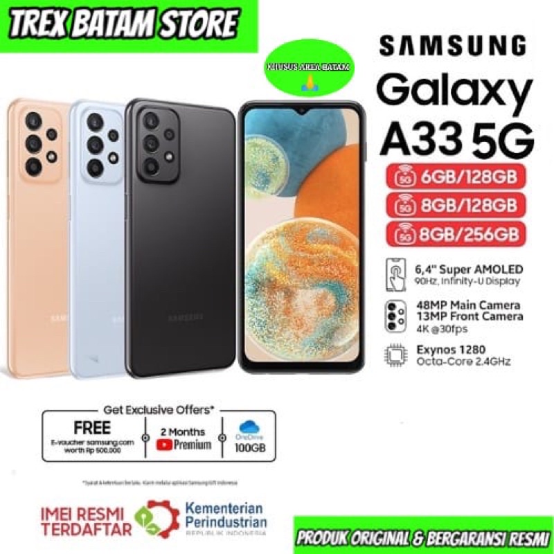 Jual SAMSUNG GALAXY A33 5G 8/256GB 48MP QUAD CAMERA (BATAM) | Shopee ...