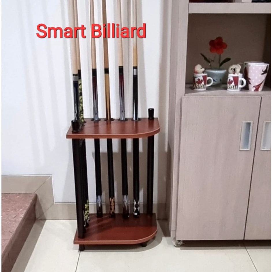 Jual Murrey Floor Cue Rack RK-07 Rak Stick Kayu Sudut Corner Billiard ...
