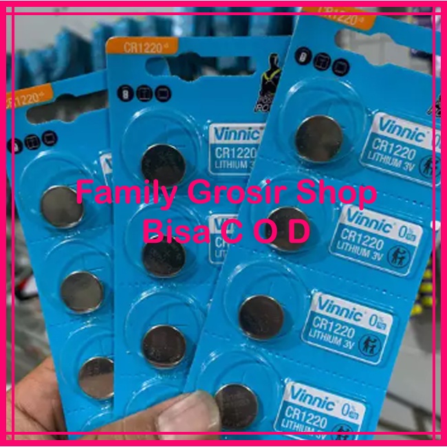 Jual Baterai Kancing CR1220 VINNIC, DOMSEM, LITHIUM, HUADAO/ Lithium Battery 3V / Button Cell ...