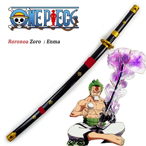 Jual Pedang Roronoa Zoro Enma Kozuki wano hitam Miniatur Anime one ...