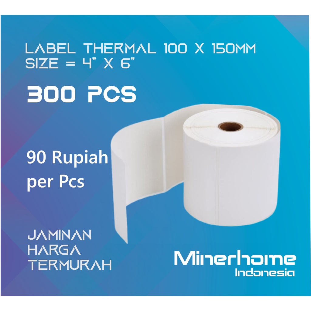 Jual Label Sticker Thermal 100x150mm 300 pcs Barcode A6 | Shopee Indonesia