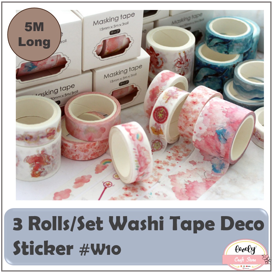 Jual LovelyCraftStore | W10 ~ 3rolls/set Washi Tape Paper Tape Art Deco ...