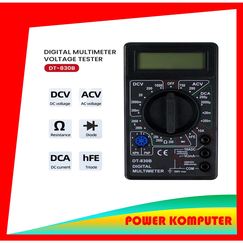 Jual Vastar Pocket Size Digital Multimeter - DT830B | Shopee Indonesia