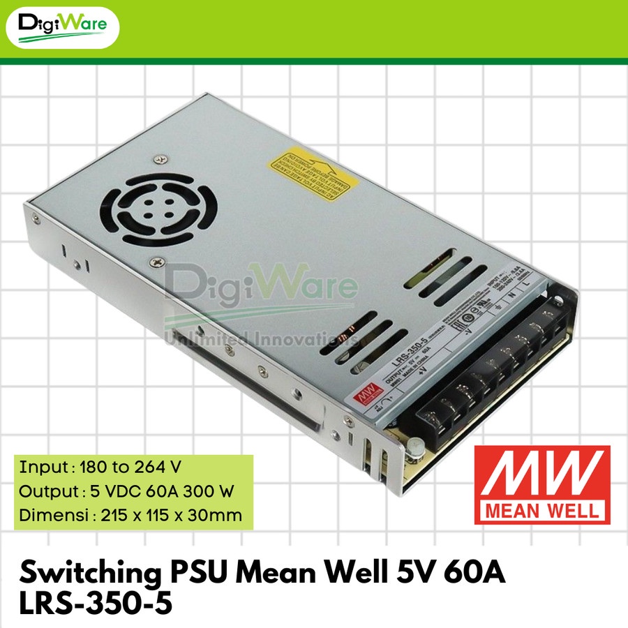 Jual Switching Power Supply Mean Well LRS-350-5 5V 60A | Shopee Indonesia
