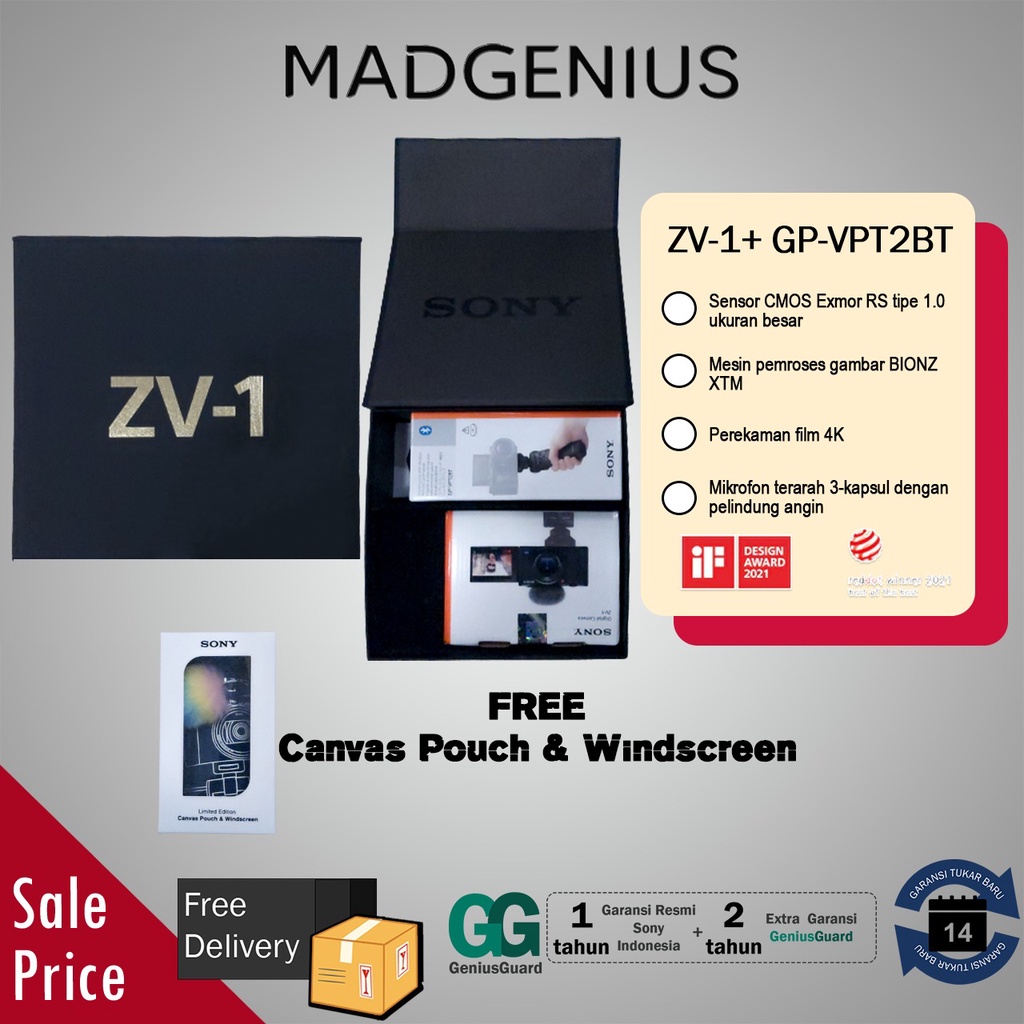 Jual SONY ZV-1 / ZV1 / ZV 1 / Kamera Digital Sony ZV-1 warna Hitam + GP ...